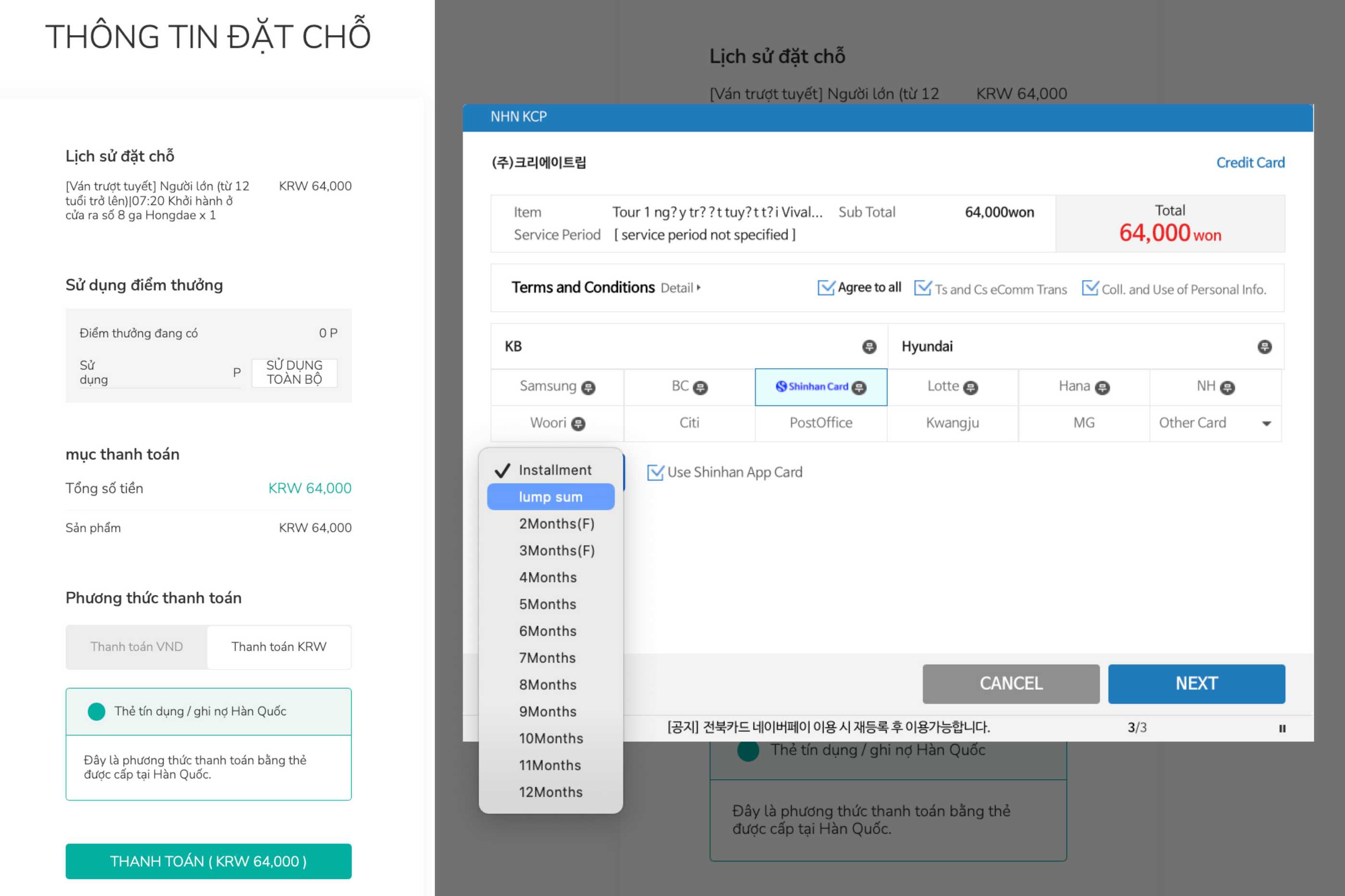 Creatrip: Cách thanh toán bằng thẻ Việt và thẻ Hàn trên web/app của Creatrip - Hàn Quốc (Lập kế ...