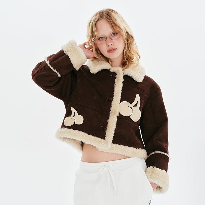 Kirsh CHERRY羊羔毛麂皮外套 (Creatrip)