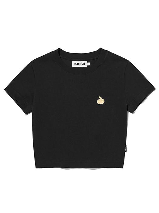 Kirsh SMALL CHERRY短版上衣（黑色） (Creatrip)