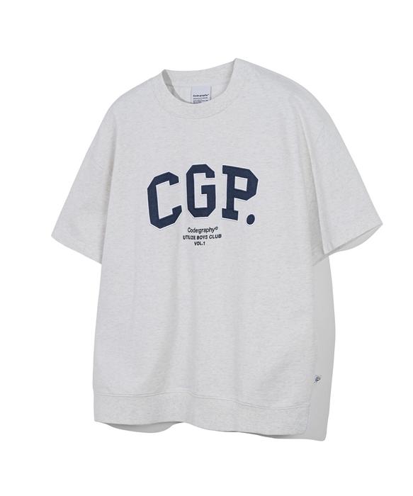 Code:graphy CGP弧形LOGO短袖大學T（冷灰色） (Creatrip)