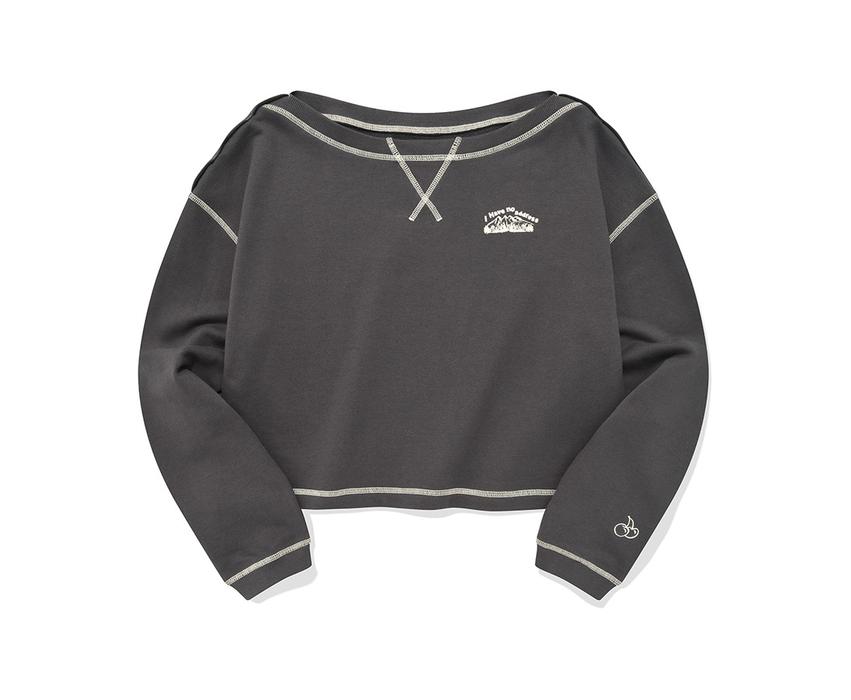 Kirsh NOMAD印花平領大學T（黑炭色） (Creatrip)