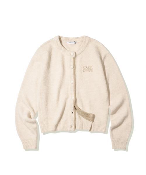 Code:graphy CGP方形LOGO針織外套（奶油色） (Creatrip)