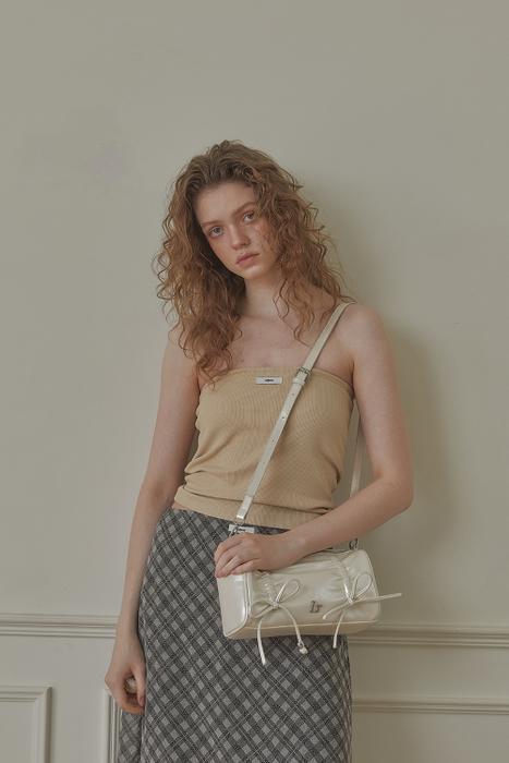 leterie 抓皺蝴蝶結斜背包（象牙白） (Creatrip)