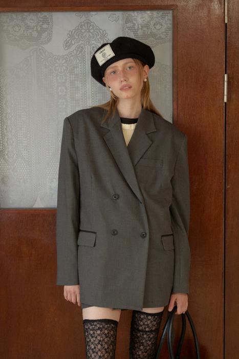 leterie LETERIE雙排扣西裝外套（深灰色） (Creatrip)