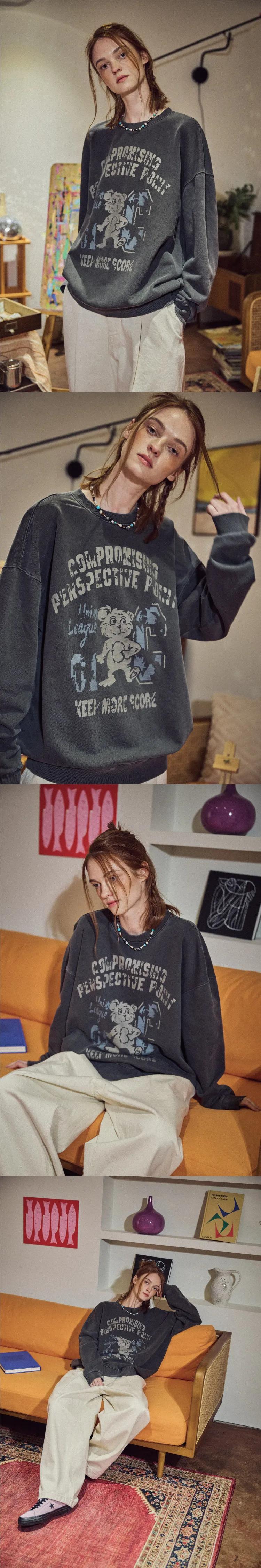 CPGN Bear Union 水洗大學T（Smoke Black） (Creatrip)