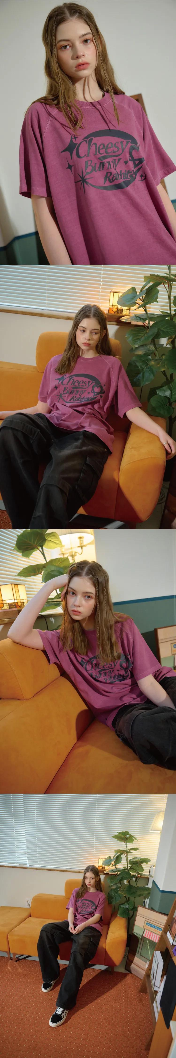 CPGN Cheese Bunny 水洗T恤（Dusty Pink） (Creatrip)