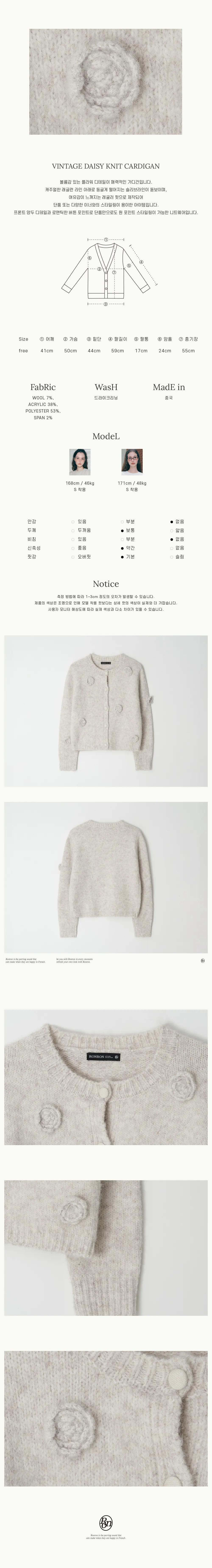 RONRON RONRON VINTAGE FLOWER HANDMADE KNIT CARDIGAN (Creatrip)