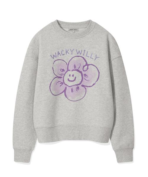 WACKY WILLY 女款大花 LILY 圖騰大學 T（亮灰色） (Creatrip)