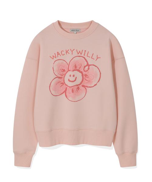 WACKY WILLY 女款大花 LILY 圖騰大學 T（粉色） (Creatrip)