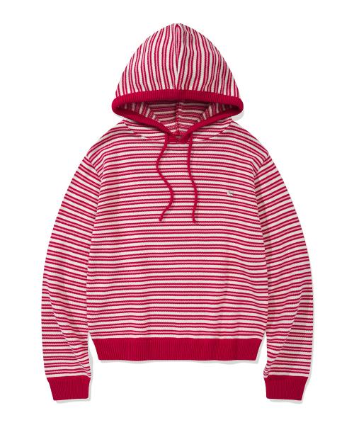 Code:graphy Codegraphy striped hood knit_red (Creatrip)
