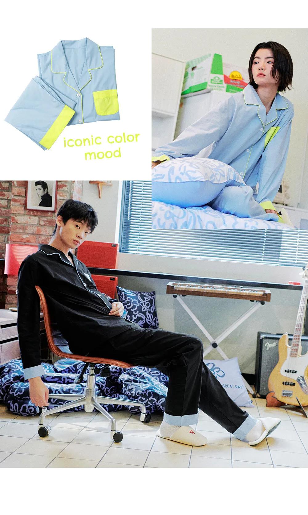 Mix&Match 純棉水洗抗菌純色睡衣 天藍色 (Creatrip)