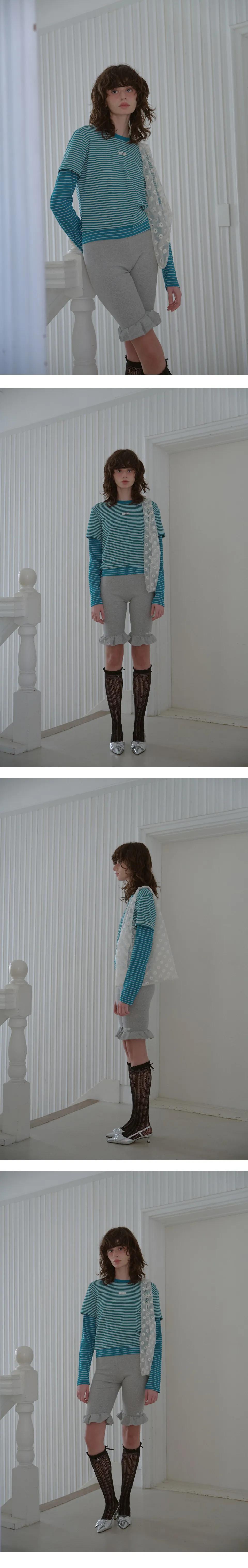 leterie FRILL BIKER PANTS_GREY (Creatrip)