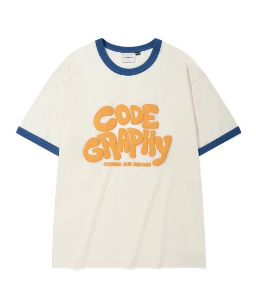 Code:graphy JELLY Logo Ringer Short Sleeve T-Shirt_Orange (Creatrip)
