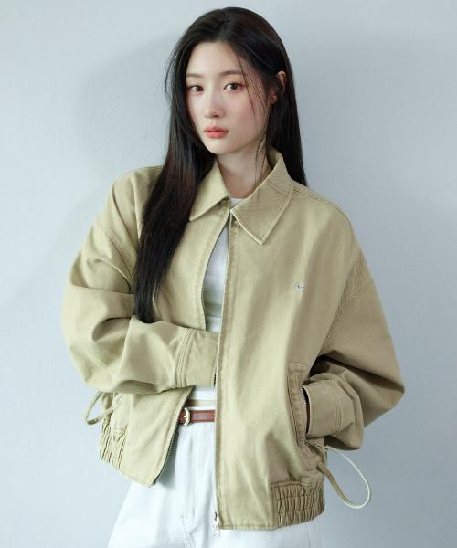 Code:graphy (Women) Collared blouson jacket_Beige (Creatrip)