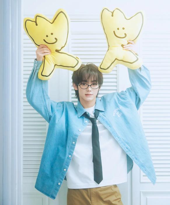 WACKY WILLY Typo 水洗寬鬆牛仔襯衫（藍色） (Creatrip)