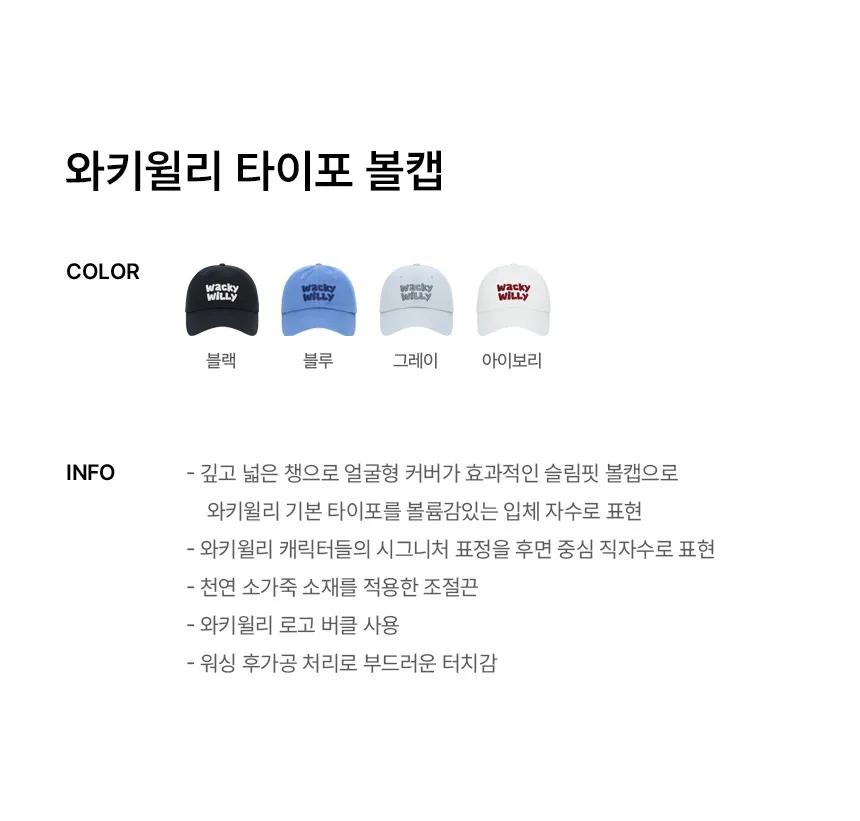 WACKY WILLY Wackywilly Typo 棒球帽（灰色） (Creatrip)