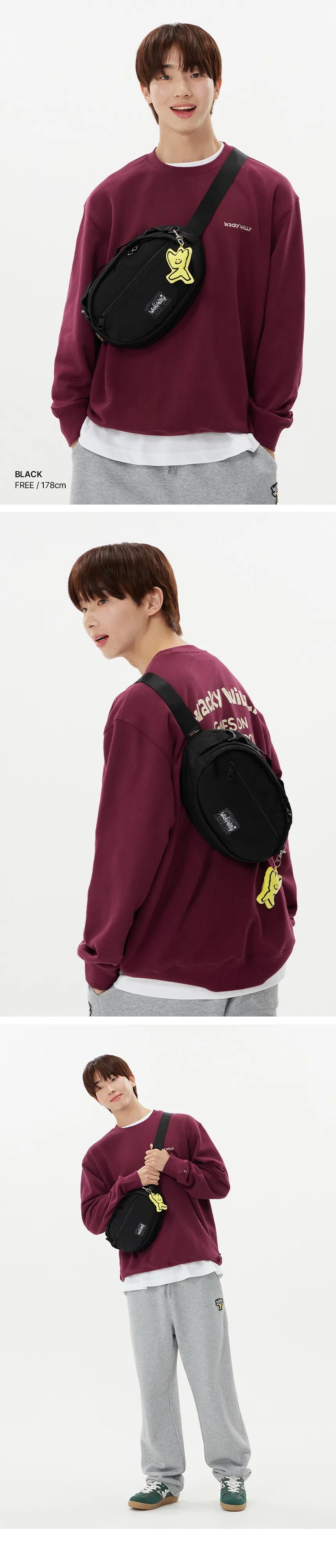 WACKY WILLY [24FW] Cordura織帶斜挎包（黑色） (Creatrip)