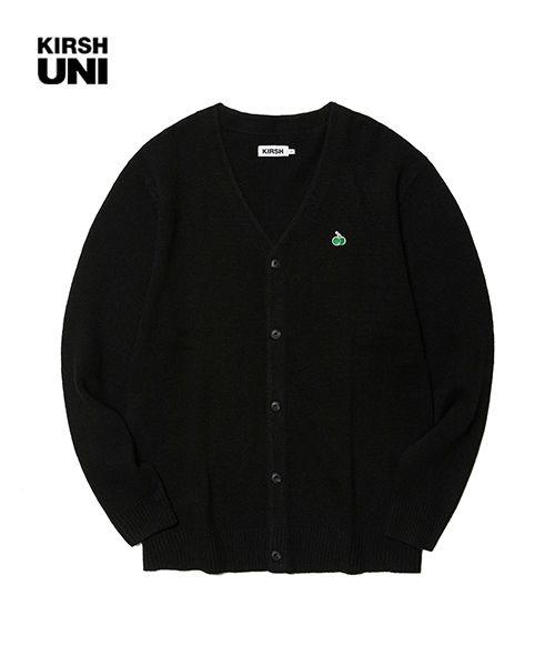 Kirsh UNI SMALL CHERRY V-NECK KNIT CARDIGAN BLACK (Creatrip)